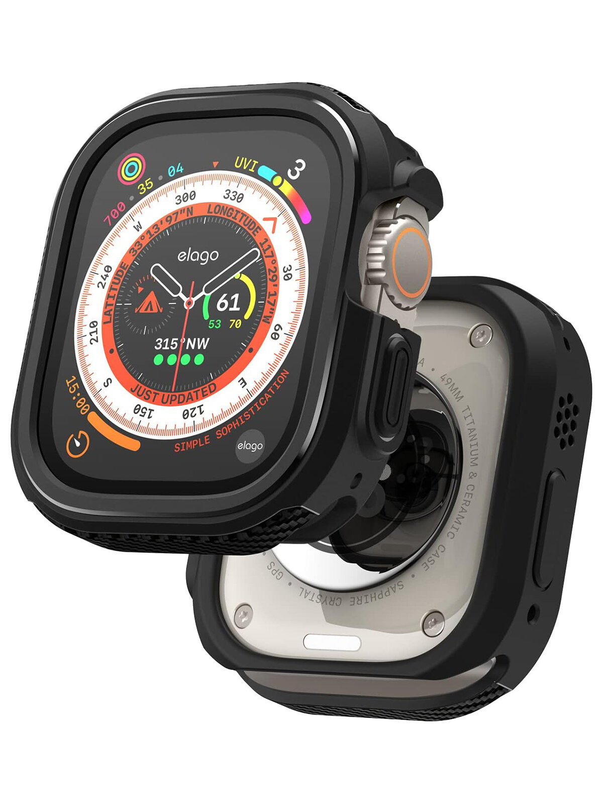 Elago для Apple Watch Ultra 49 мм чехол ARMOR silicone (tpu) Black