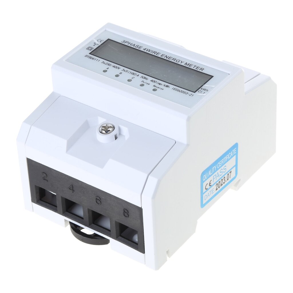 3 Фазы 4-Проводный Счетчик энергии Счетчик электроэнергии 3x 220V/380V Промежуточный счетчик