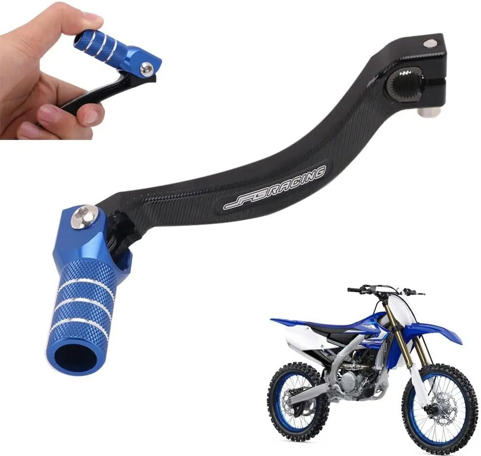 Рычаг (лапка) переключения передач КПП для Yamaha YZ65/85/250F, WR250F/450F. Складной , кованый алюминий 6061-T6, синий