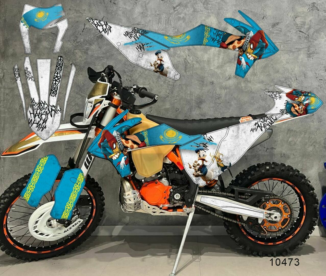 Наклейки на мотоцикл KTM 125-450 SX, SXF 2019-2022, EXC /GR8 2020, PWR FM, MOTOLAND X3 LUX, AVANTIS ENDURO EC250 Hengjian BRZ X5M X7 X8, Ataki EF Progasi wave Hardcore BSE T8 #матовые10473