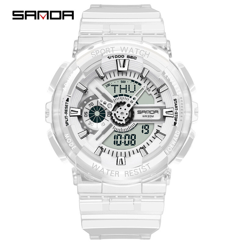 Санда Корейская модная тенденция Микро бизнес Светящийся Электронный Спортивный Тренд Студенческий Корейский Конфетный Детский Парный Часы