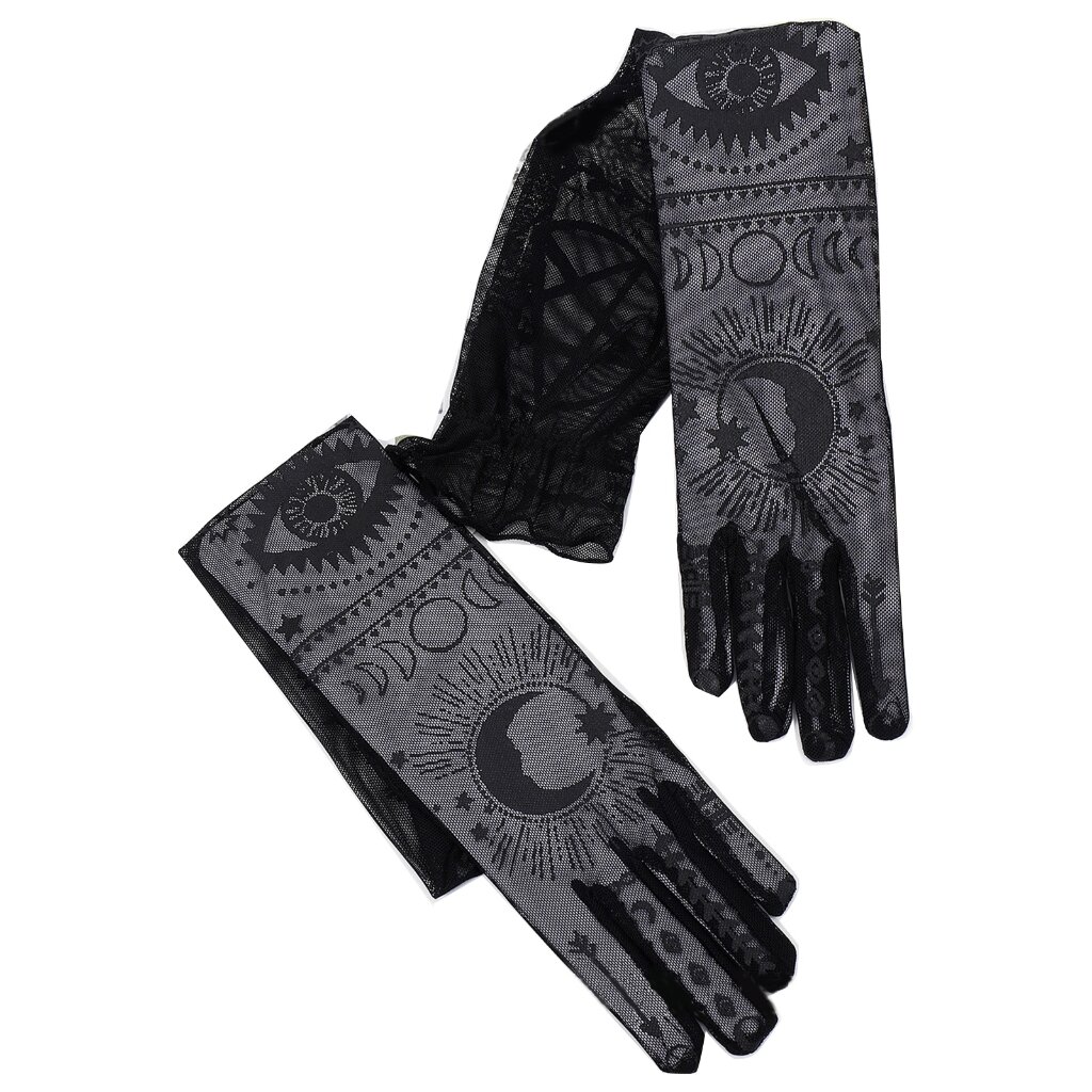 Длинные Кружевные перчатки из эластичной сетки на Хэллоуин
