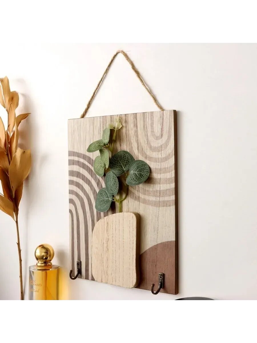 Декоративные деревянные крючки: абстрактный дизайн