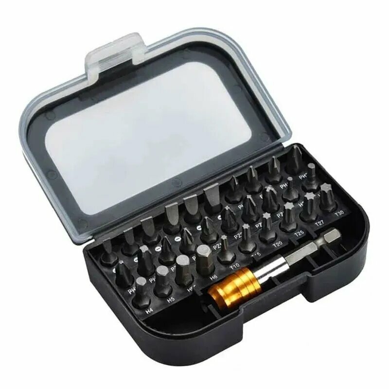 Набор из 31 детали: Магнитный держатель с крестообразными, позидрайв и прямыми насадками для отверток TORQ с шестигранным хвостовиком