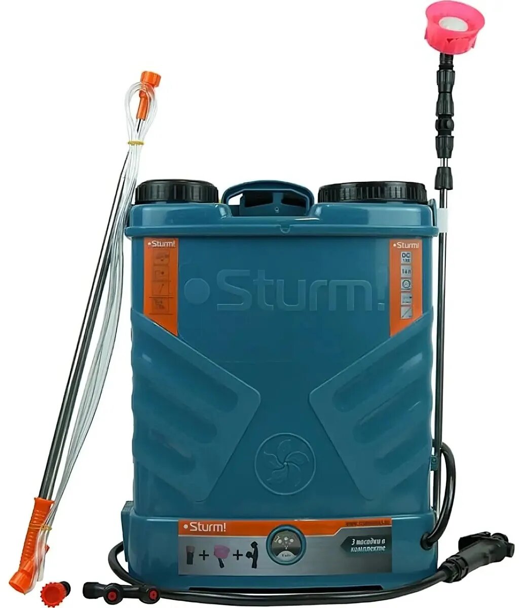 Опрыскиватель аккумуляторный Sturm! GS8216N, синий, ранцевый, 16 л