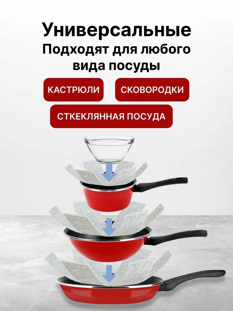 Вкладыш для хранения посуды 38 см х 38 см, 4 шт