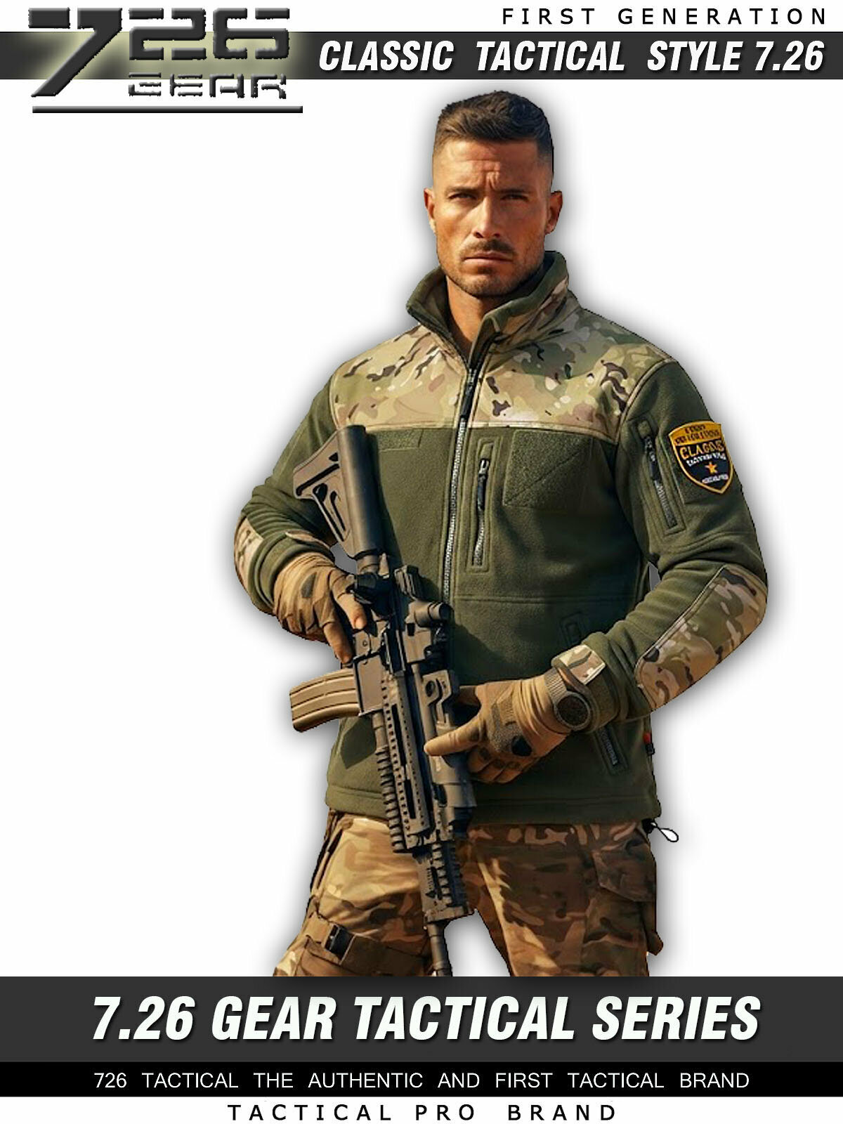 Тактическая флисовая куртка 1399 7.26 Gear Olive Green/ Multicam XXXL