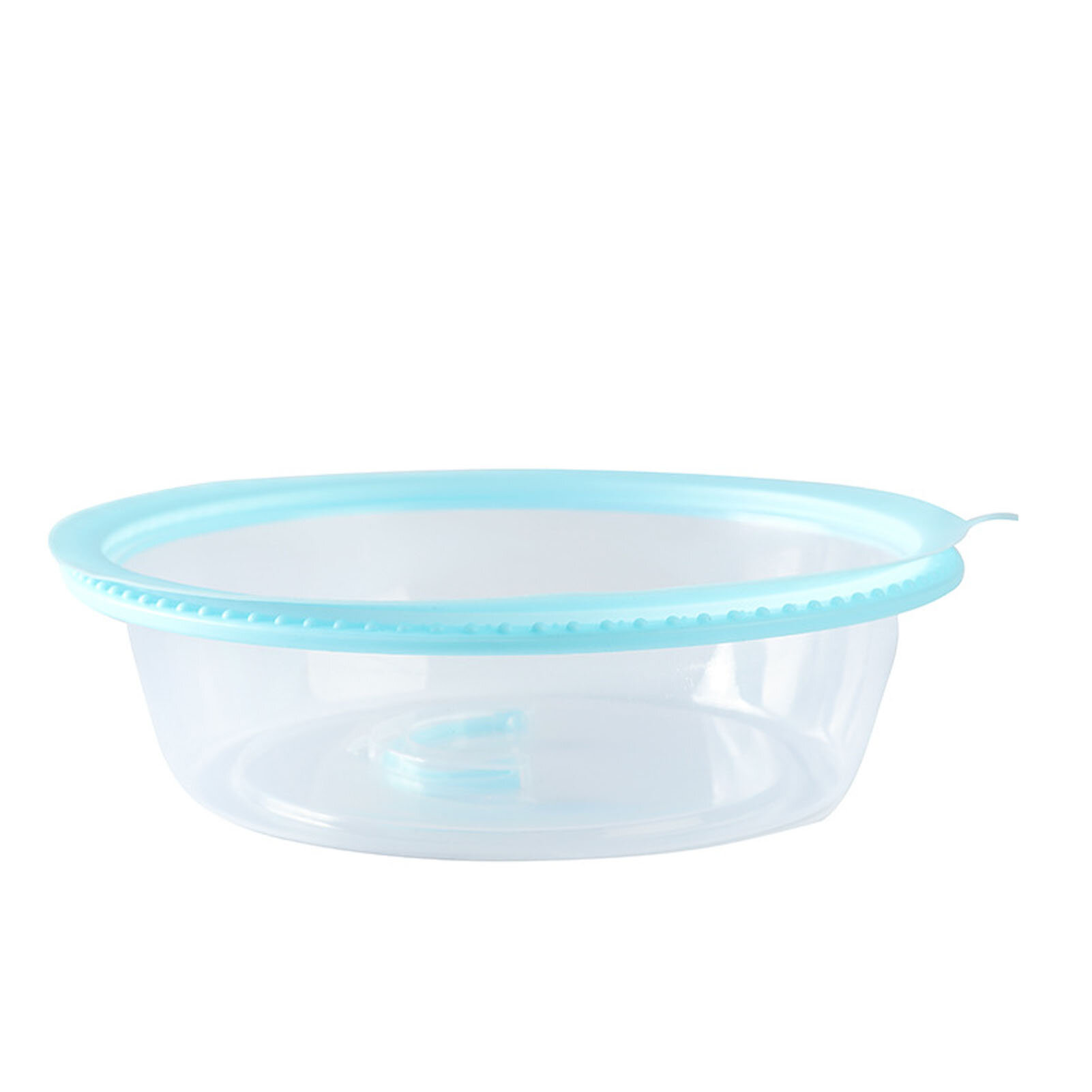 Microwave Heating Sealing Cover Transparent PP Stackable Temperature Keeping Plate Serving for Kitchen Sky Blue