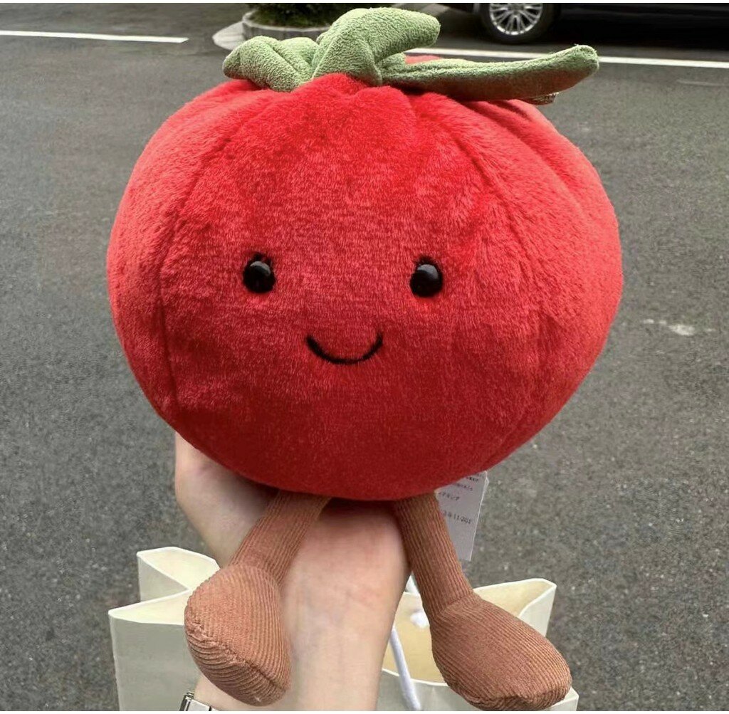 Весёлый мягкий игрушечный помидор, яркая плюшевая овощная кукла для детей и малышей, 25 см