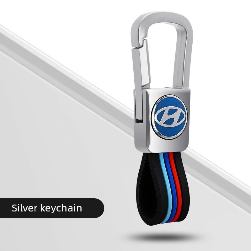 Серебристая Металлическая Застежка Брелок Ключа для Автомобилей Hyundai
