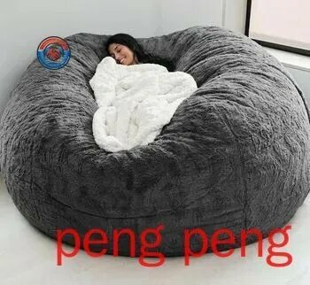 Кресло-мешок Диван, Замша искусственная, Оксфорд 600, Размер XXXL, серый
