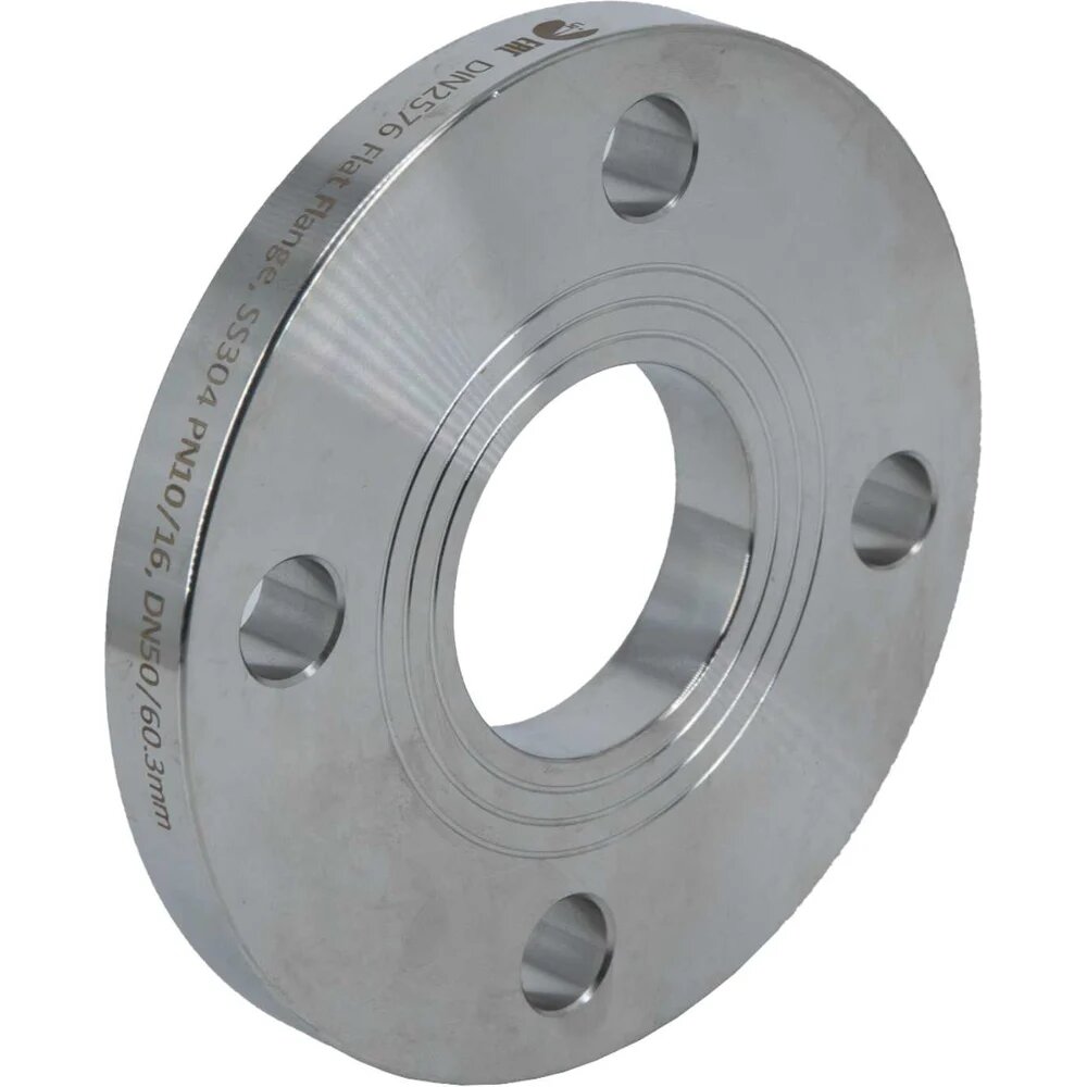 Фланец плоский NEWKEY DIN2576 нержавеющий, AISI304 DN50 (2) (60,3мм), (CF8), РN10/16 NK-FD50/4 из нержавеющей стали