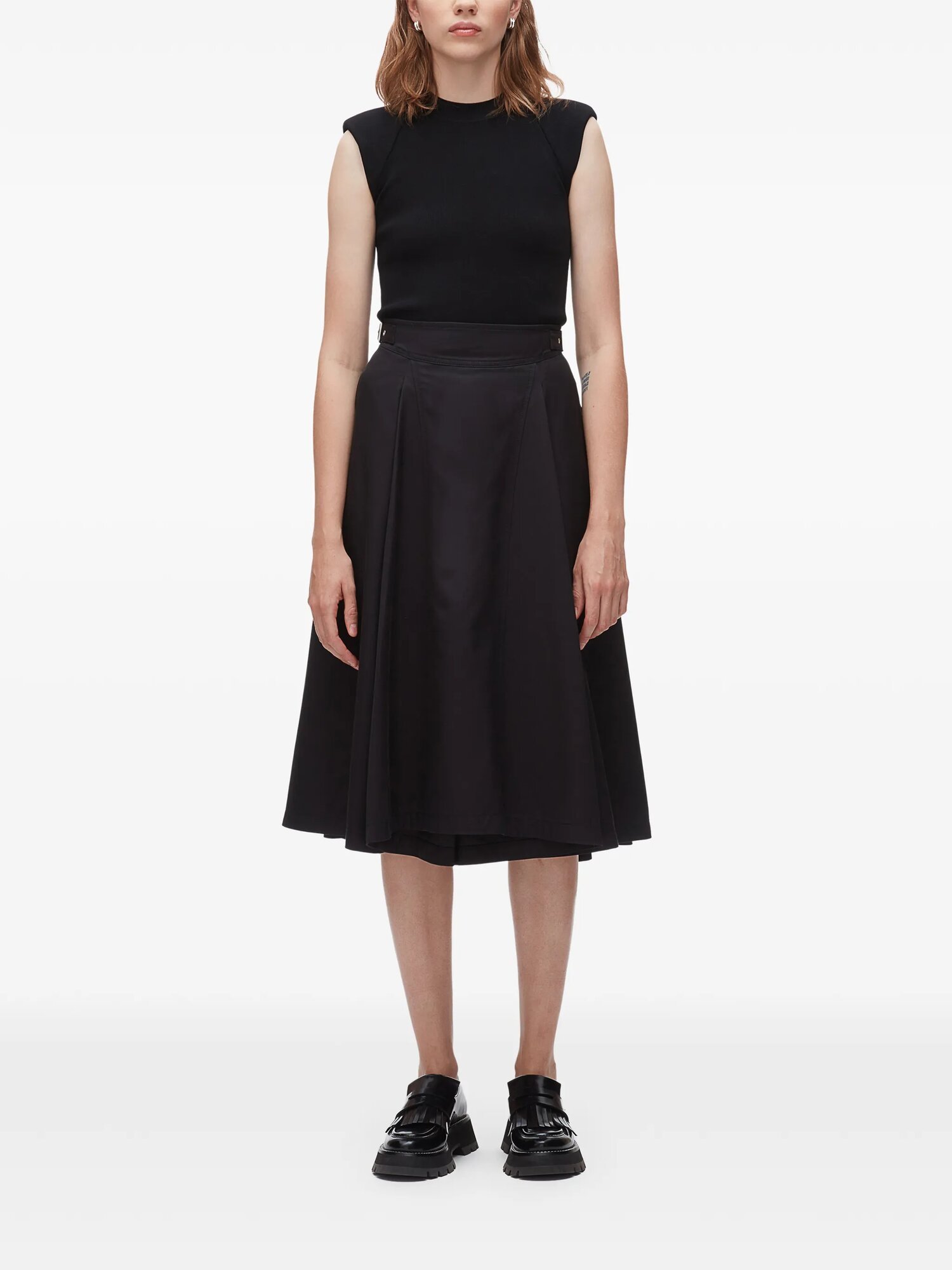Юбка 3.1 Phillip Lim Belted A-line midi skirt, размер 4, черный — фото 1