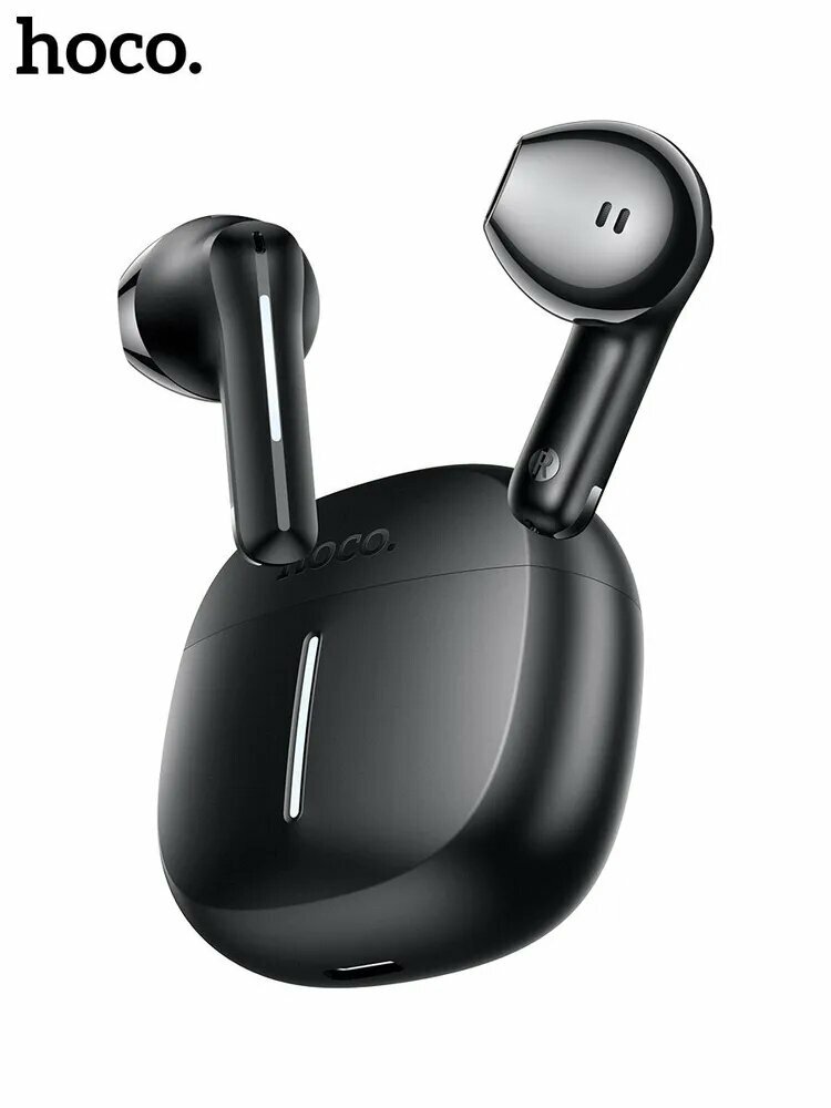 Hoco Наушники беспроводные с микрофоном, Bluetooth, USB Type-C, черный