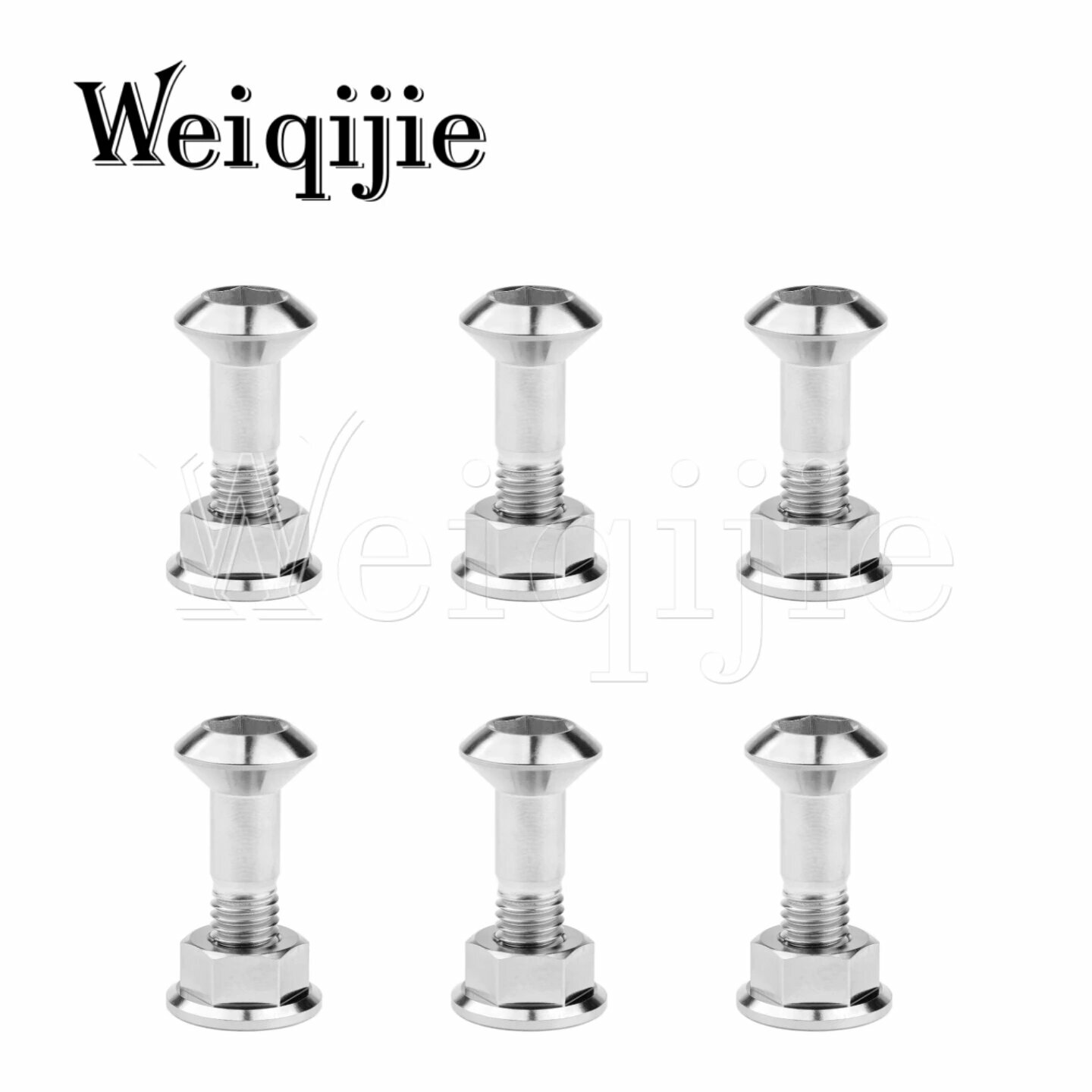 Weiqijie титановые болты M8x33 мм Torx для мотокросса 6 шт. Silver
