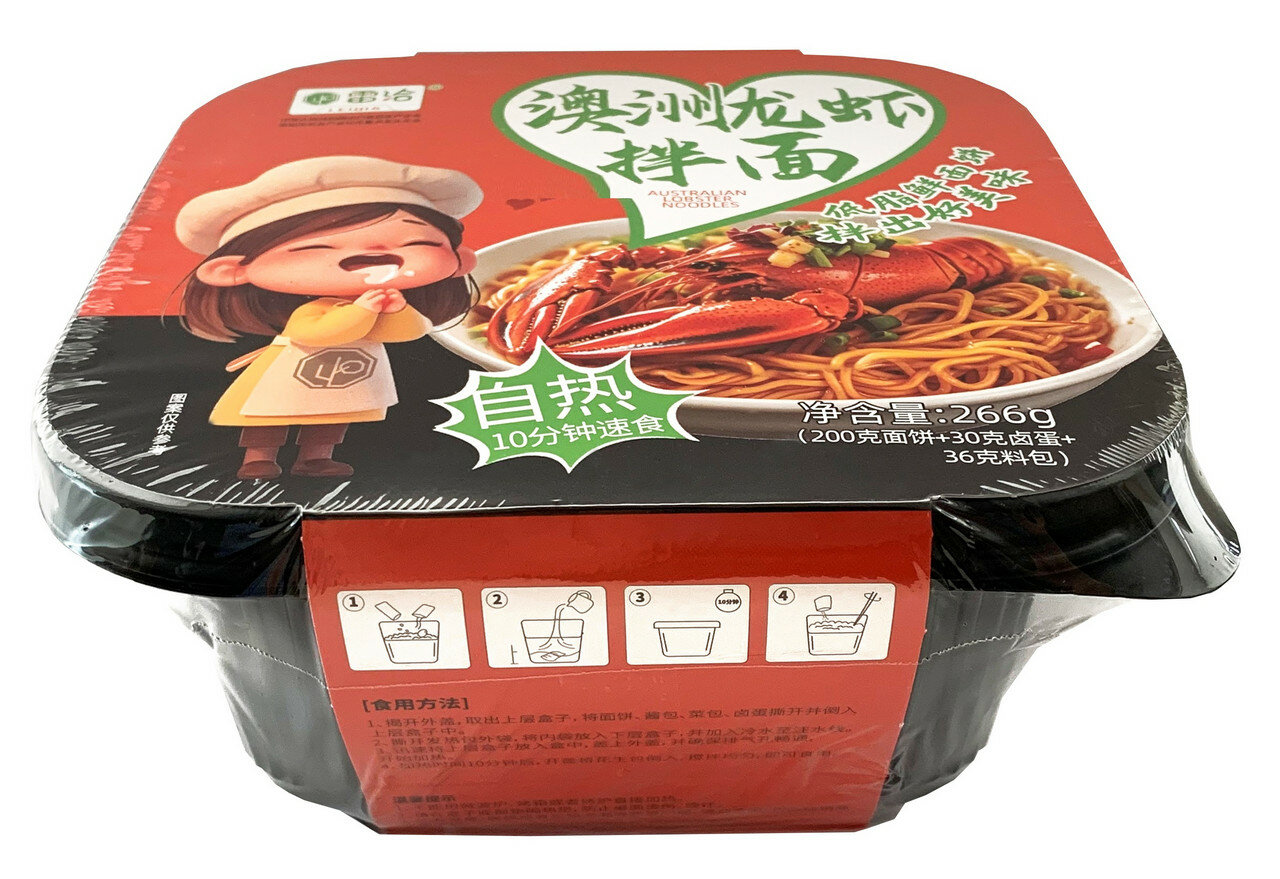 Лапша быстрого приготовления Lei Qia саморазогревающаяся лобстер, 266ш