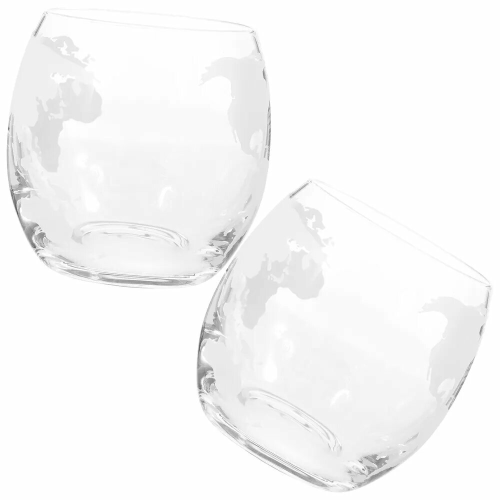 Рюмка "Карта мира", стекло, прозрачный, 2 шт, 135 мл, 8.67 см