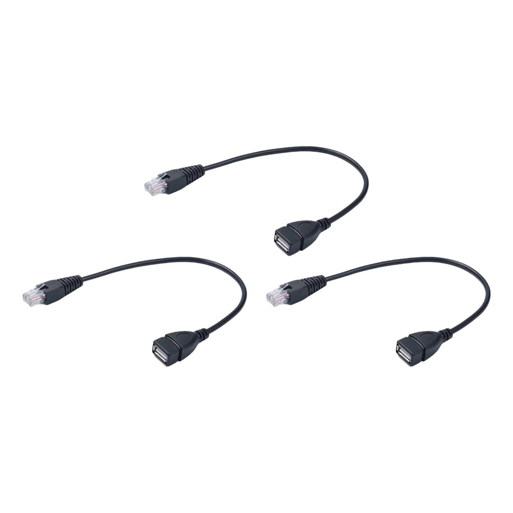 3 кабеля-адаптера USB female к RJ45 Ethernet male converter 30 см