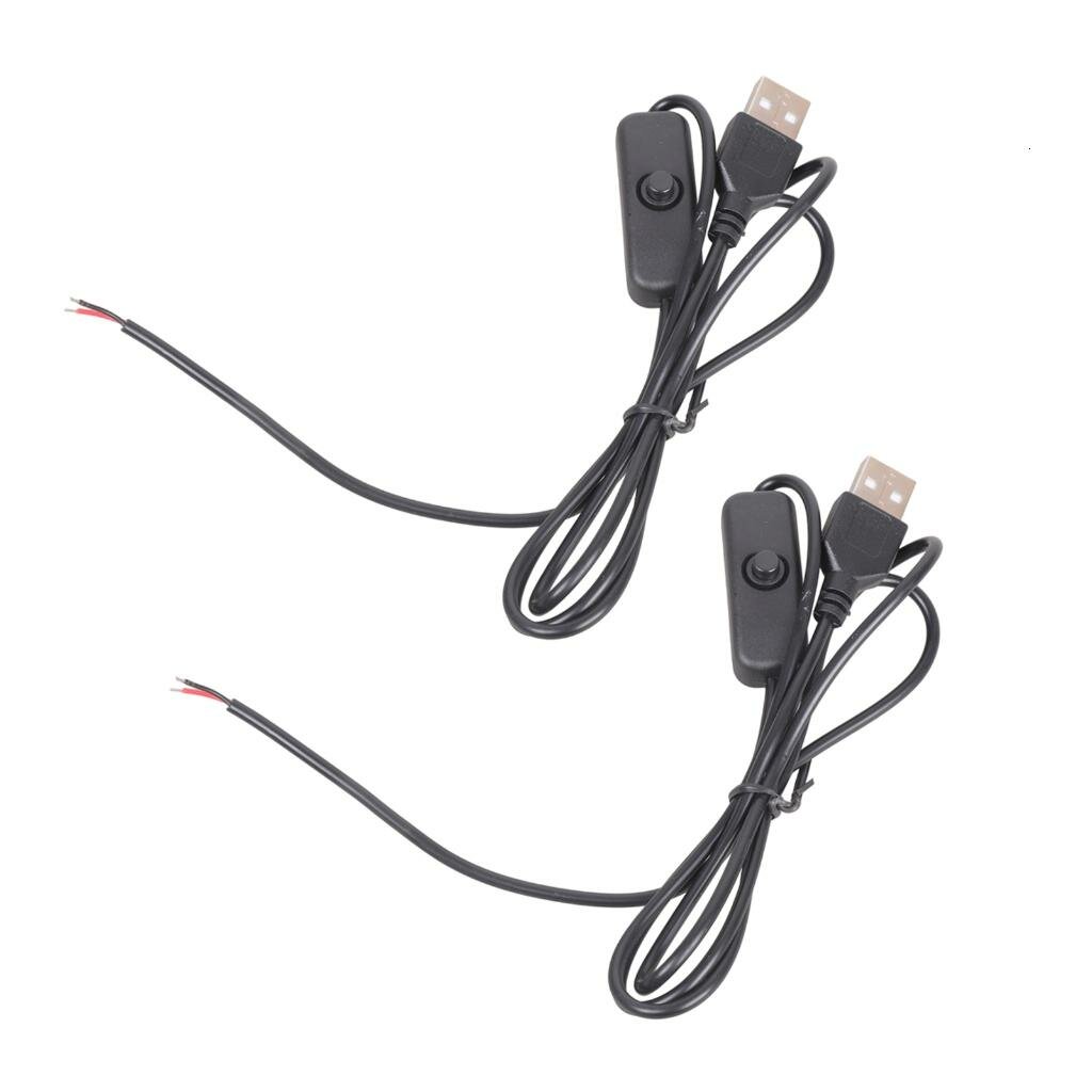 USB 2.0 кабель с оголёнными проводами, Черный - 1.5m