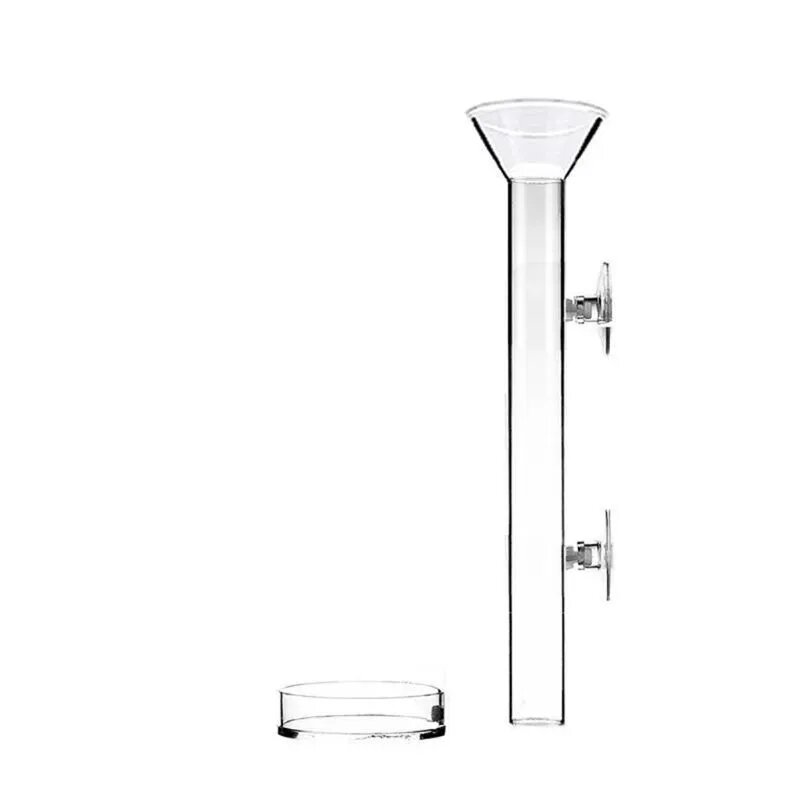 Кормушка для креветок и рыб, прозрачная стеклянная трубка кормления с присоской тарелок, аквариум тропических видов, 6 размеров