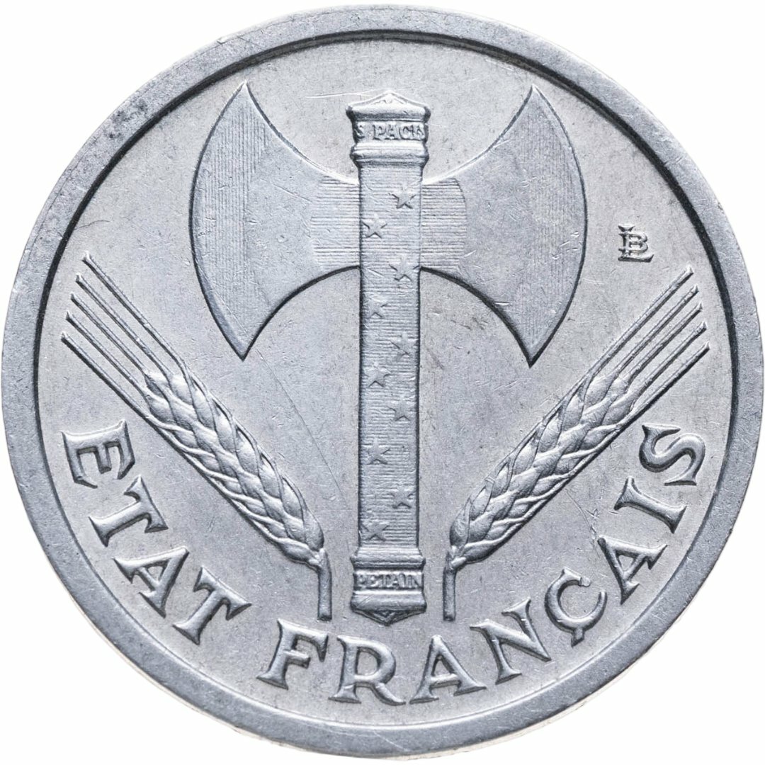 Франция 1 франк (franc) 1944 ÉTAT FRANÇAIS Без отметки монетного двора