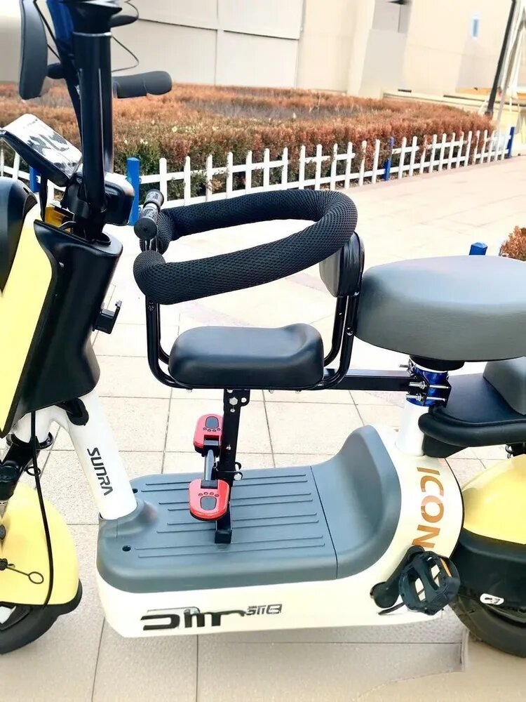 Детское сиденье для электросамоката с педалями, подлокотником и спинкой, для детей до 6 лет