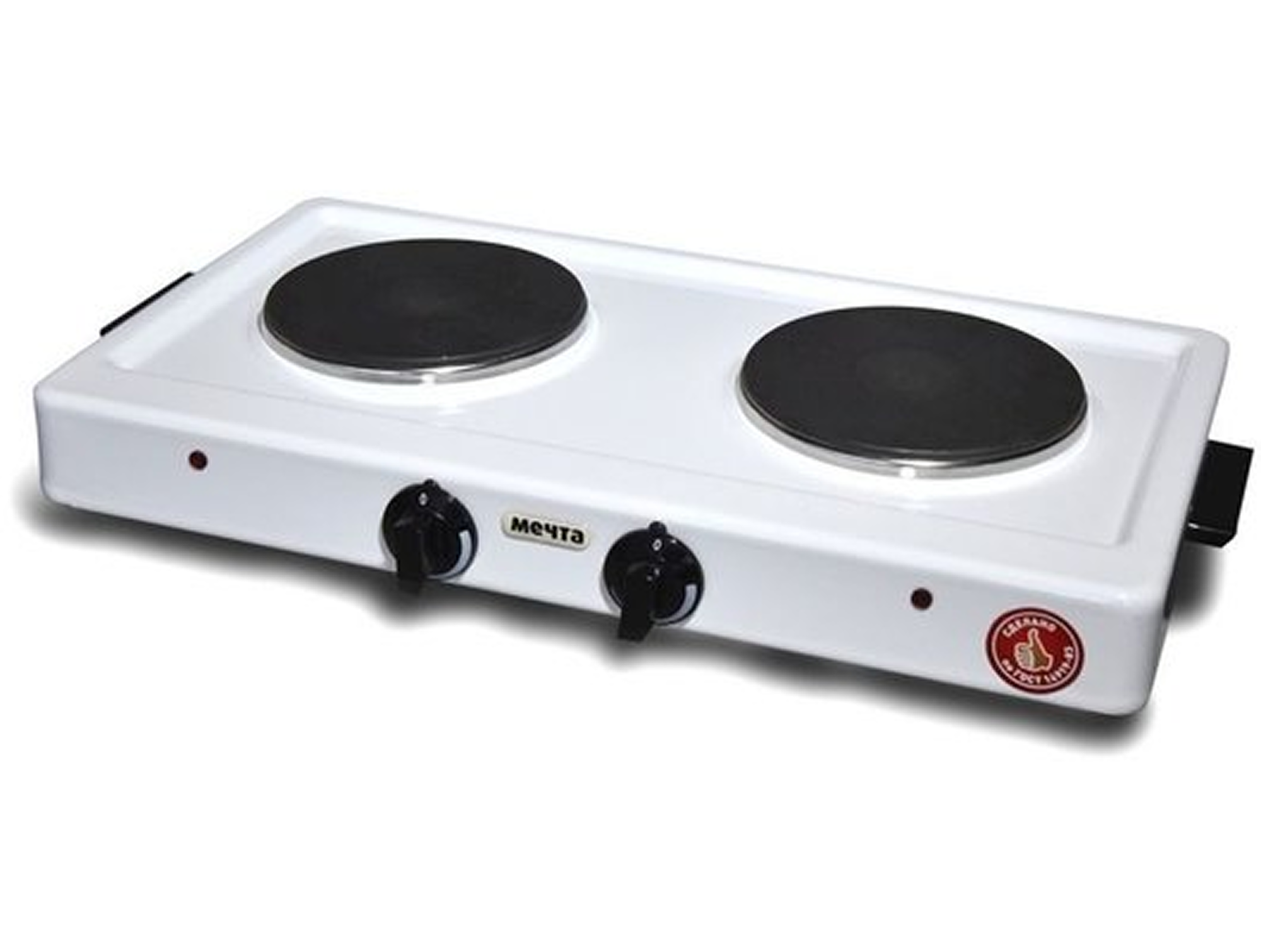 Настольная плита Мечта 211 Ч, белая, электрическая, 2 комфорки