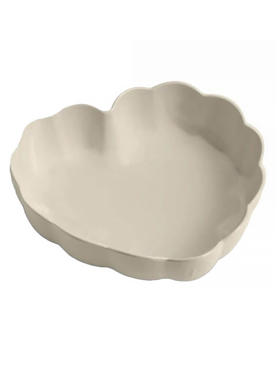 Форма для выпечки Emile Henry Сердце с волнистыми бортами 26,5 см, цвет крем