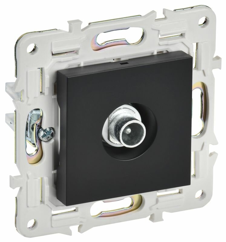 Розетка телевизионная проходная TV SKANDY SK-A17Bl черн. IEK SK-A10-P-K02