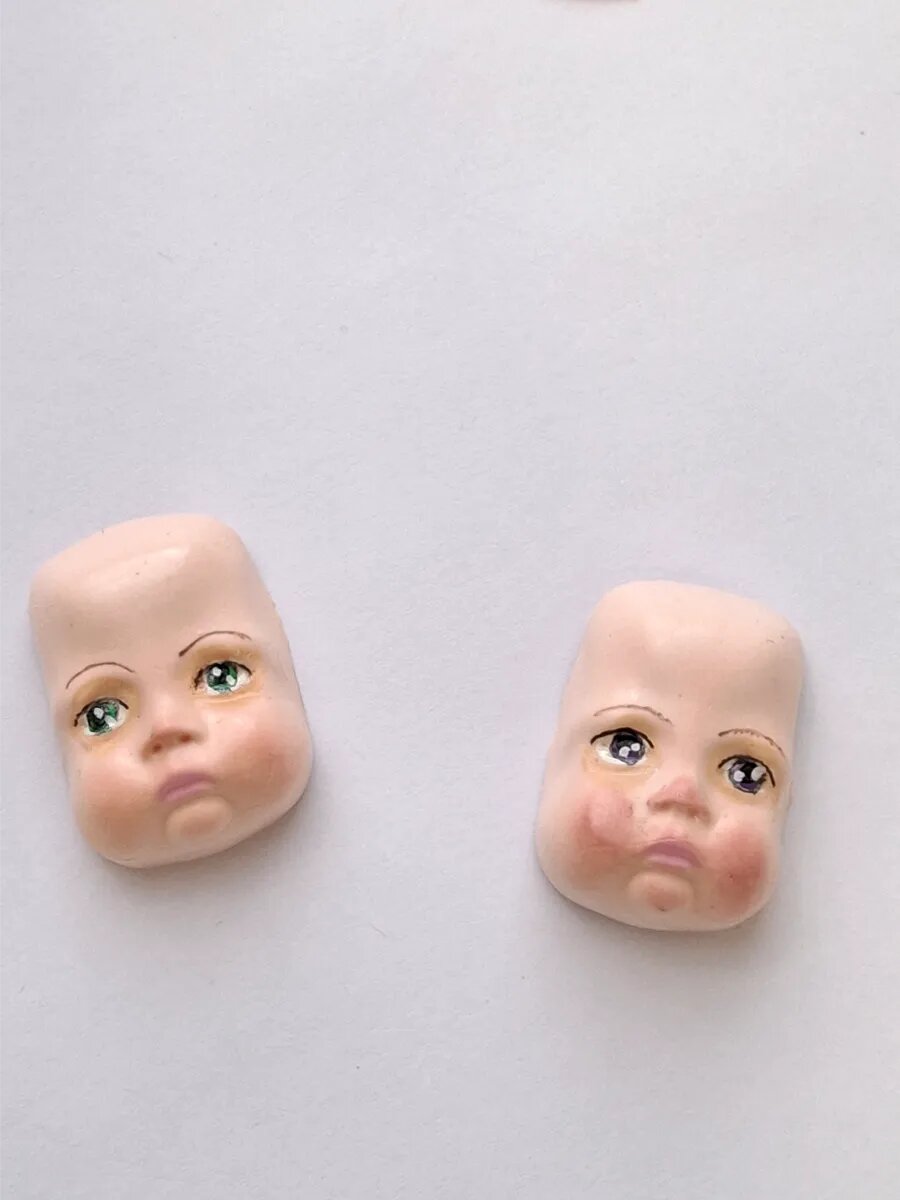 Набор раскрашеных лиц 2 шт для ватных игрушек