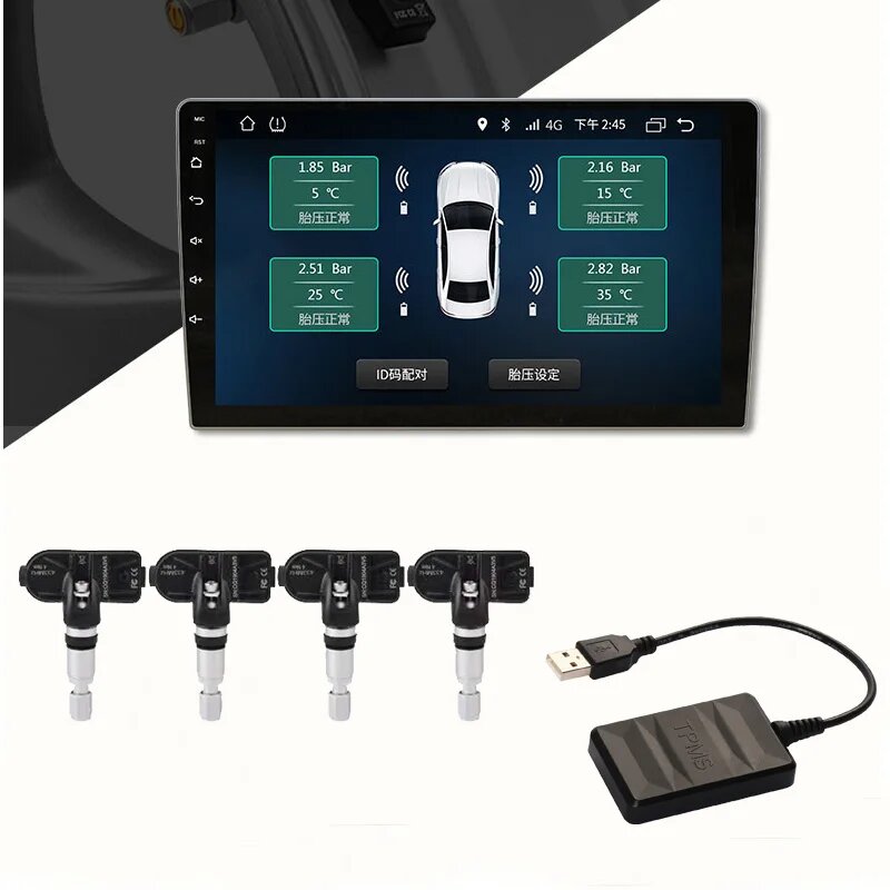 TPMS система мониторинга давления в шинах, 4 датчика, Internal TPMS