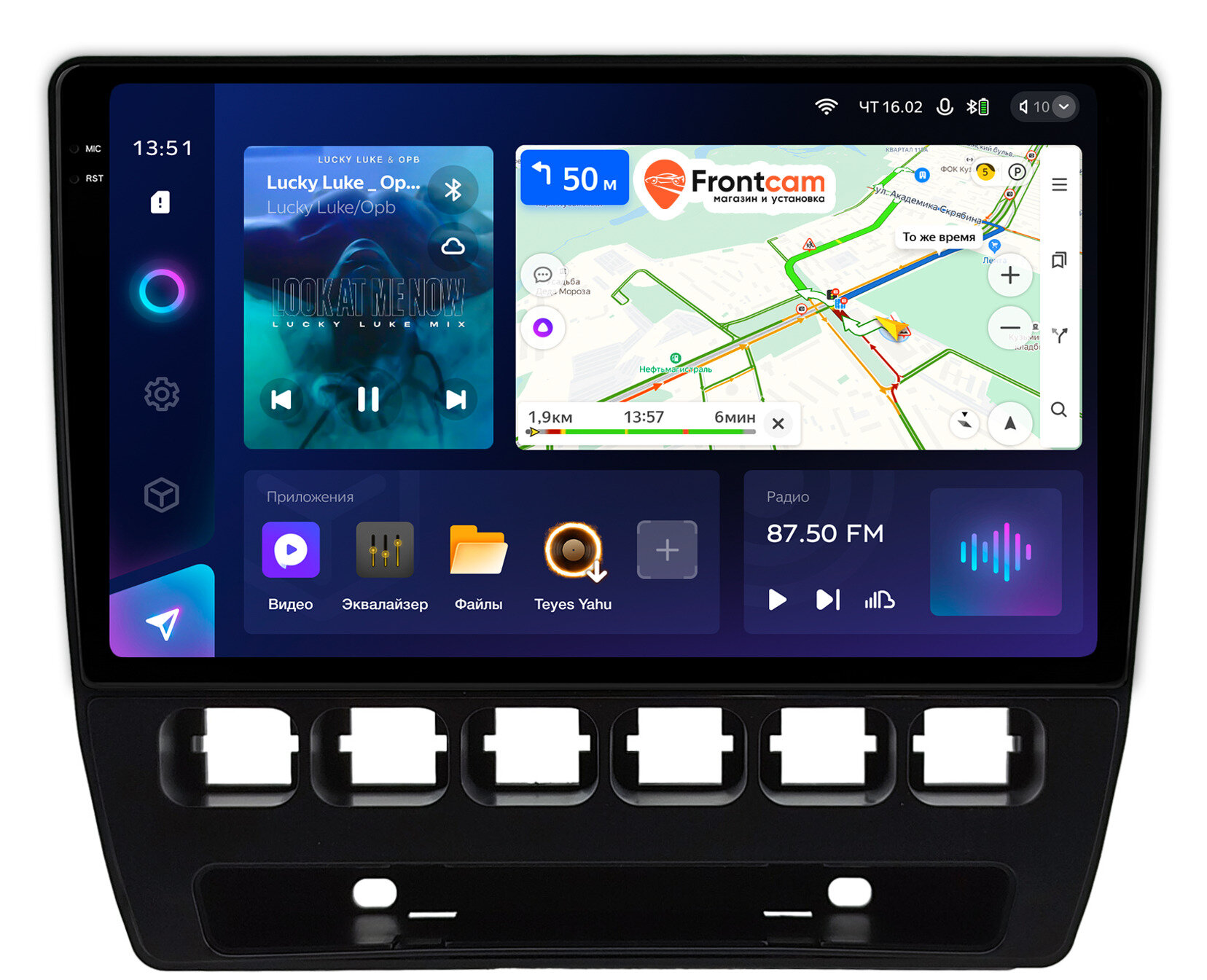 Штатная магнитола Lada ВАЗ 2110 2008-2014, ВАЗ 2111 2006-2014, ВАЗ 2112 2006-2009 Teyes CC3 2K 4/32 9.5" RM-9-0799 Android 10 (4G-SIM, DSP, QLed)