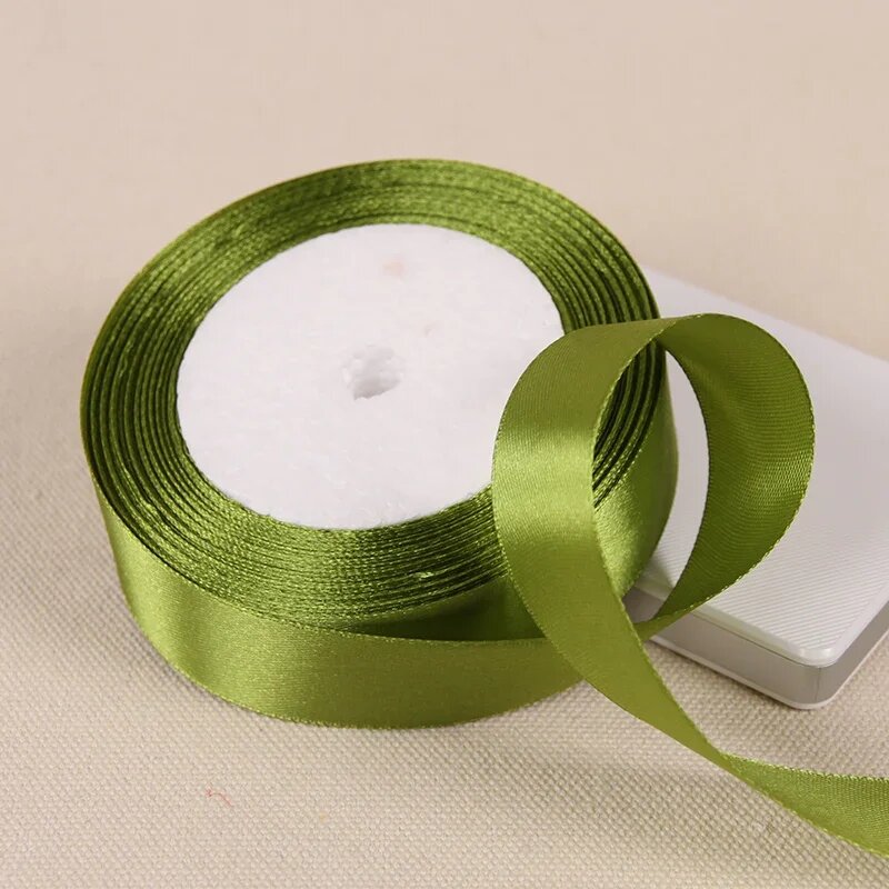 Мerylover атласные ленты полиэстер 22 метра Зеленый, 95 army green, 15mm