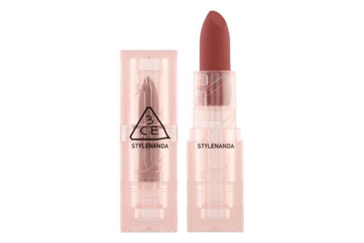 Помада женская 3CE Velvet Complexion, оттенок #HAZY ROSE, матовая, акриловая прозрачная упаковка, 3.5г