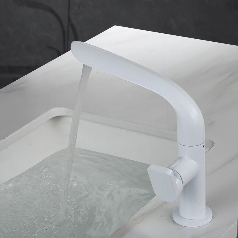 Кран для раковины Tuqiu Brushed Gold Basin Faucet из латунья Душевой кран смесительный кран Золотой кран для раковины Одно ручку Горячий и холодный кран для умывальника