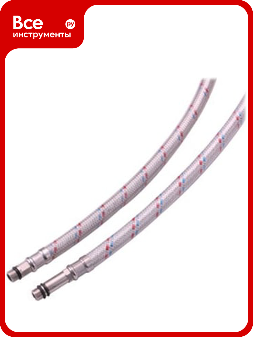 Гибкая подводка ViEiR для смесителя 60см в металлической оплетке M10×1/2 гайка–гайка комплект 2шт BZEJ60