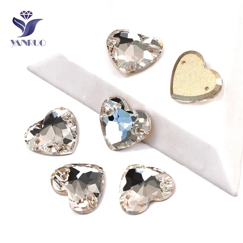 Стразы YANRUO 3259, сердечки, 16mm, 12шт