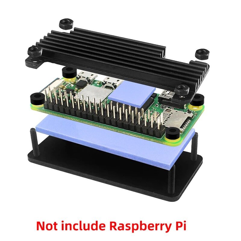 Корпус для Raspberry Pi с радиатором, черный GPIO — фото 1
