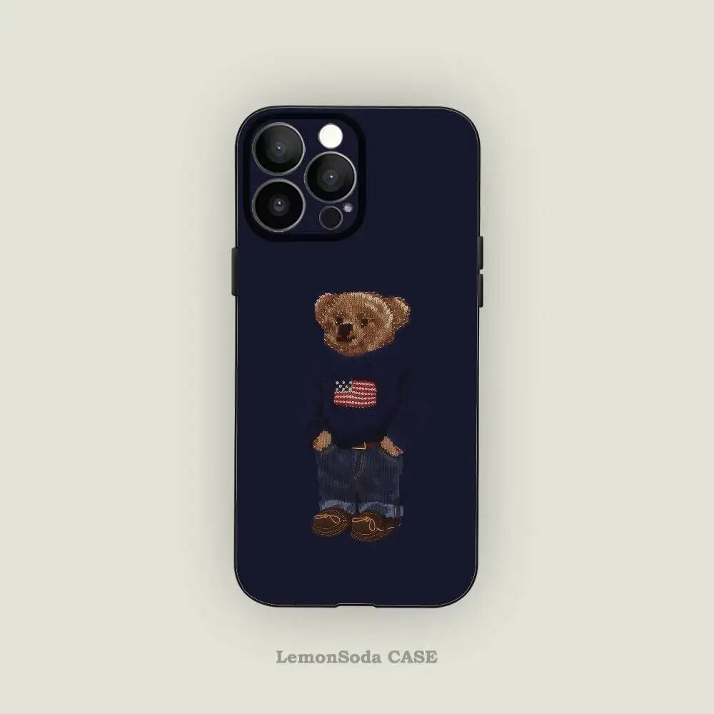 Чехол для телефона American Teddy Bear-P-POloS, черный силиконовый матовый чехол для For iPhone 16