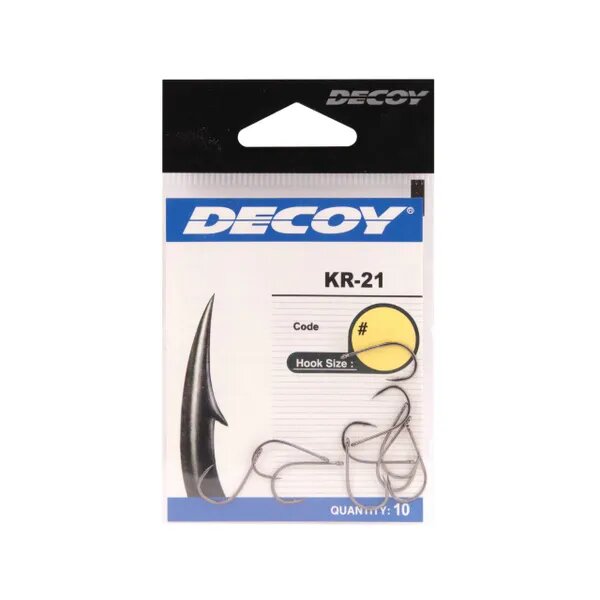 Крючок Decoy одинарный KR-22 #2 BLACK NICKELED (10 шт.)
