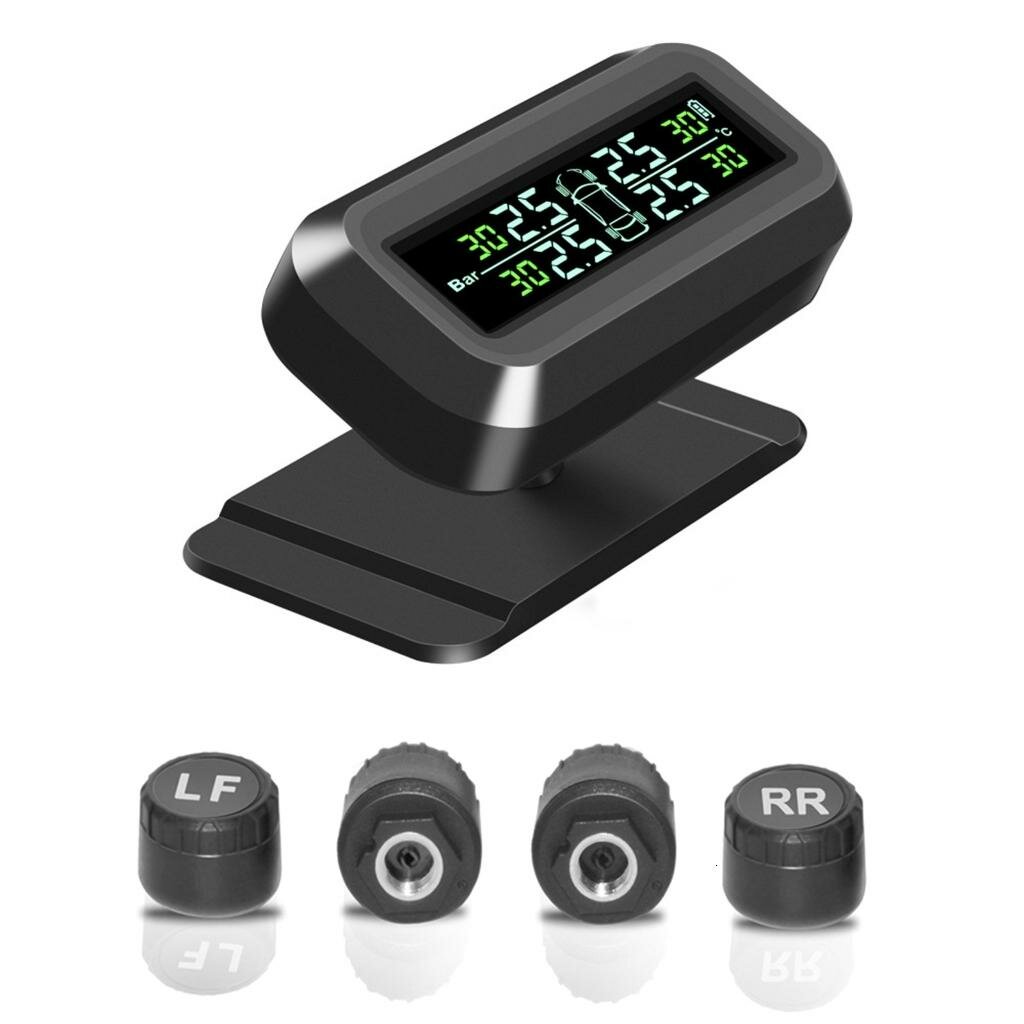Беспроводная система контроля давления в шинах TPMS для 4-колесных малых транспортных средств, 4 датчика, USB и солнечная зарядка
