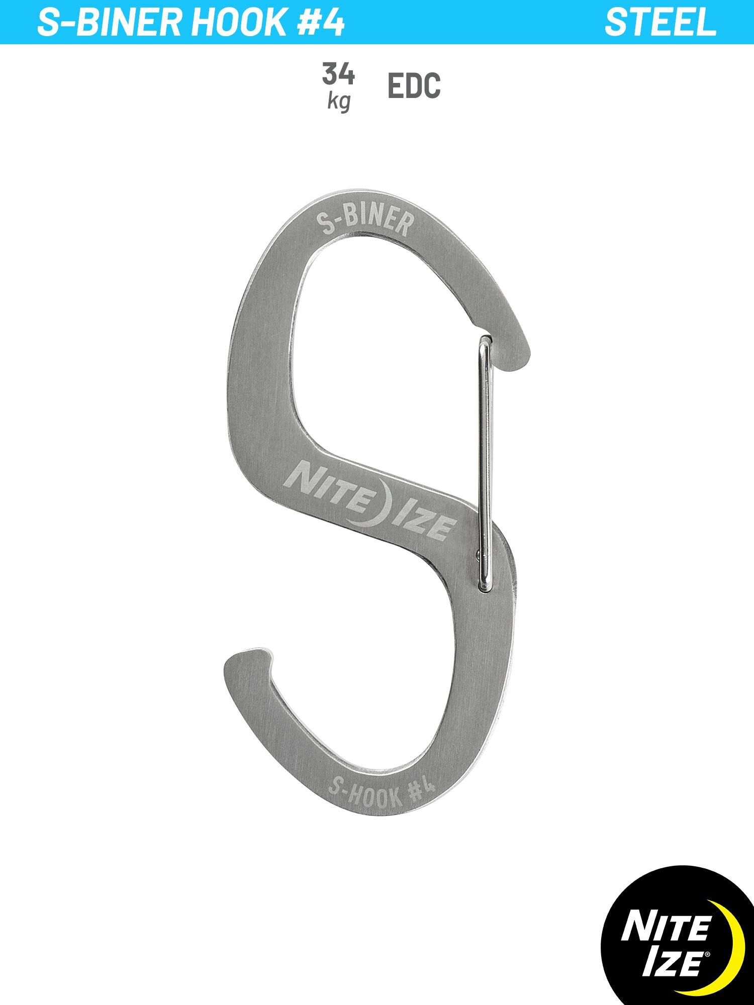 Карабин Nite Ize S-Biner Hook 'N Hold S-Hook #4