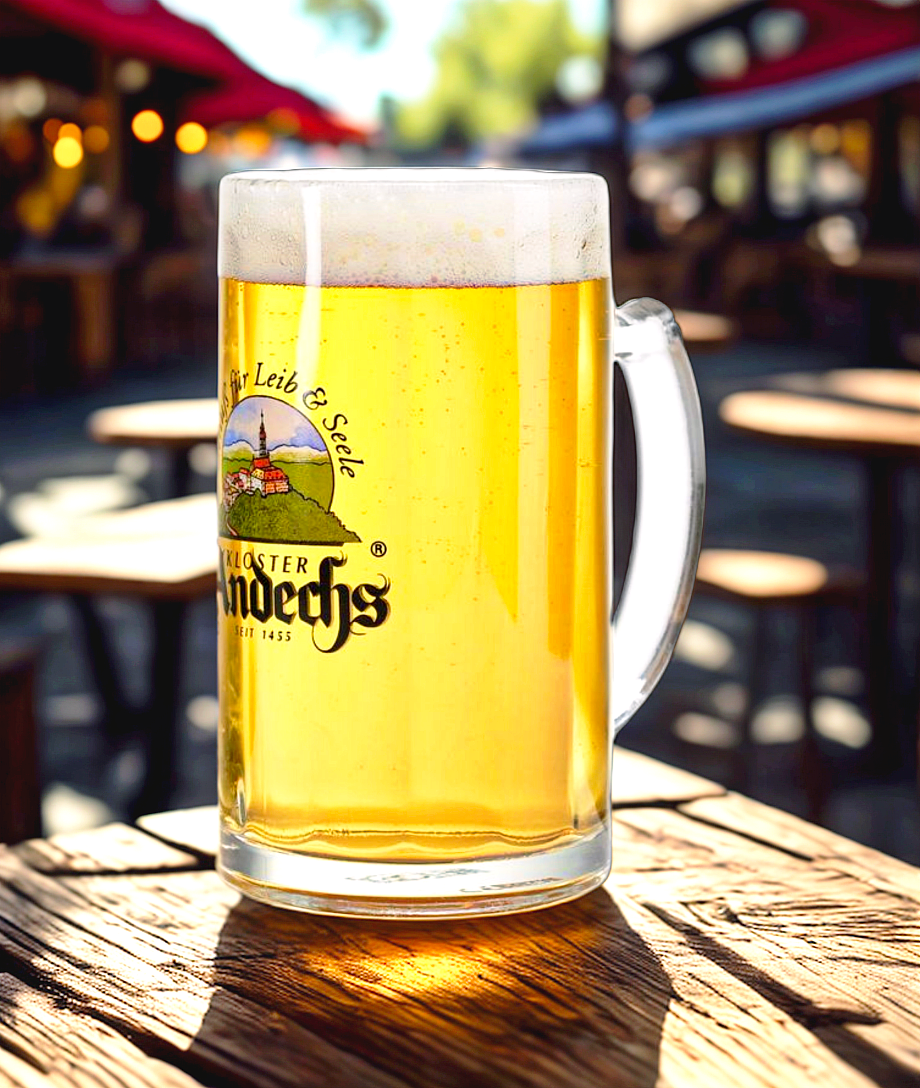 Кружка пивной Andechs (Андекс), 0,3 л; барное стекло; крепкая ручка — фото 1