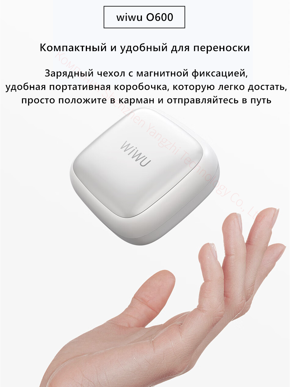 Беспроводная гарнитура WIWU O600 Bluetooth, высококачественные динамики и диафрагма, мощные басы, спортивные игры, белый