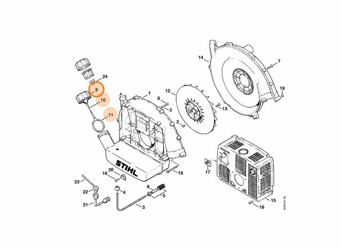 Крышка топливного бака Stihl SR 320/400 42033500502