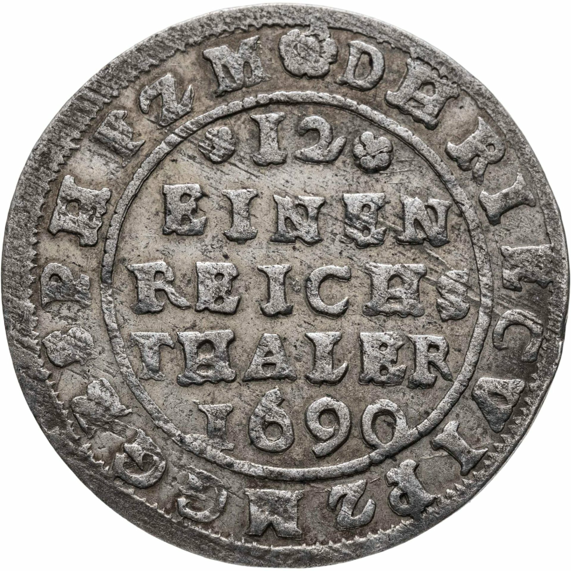 Германия, Бранденбург-Пруссия 1/12 талера 1690, Серебро, в сохранности VF