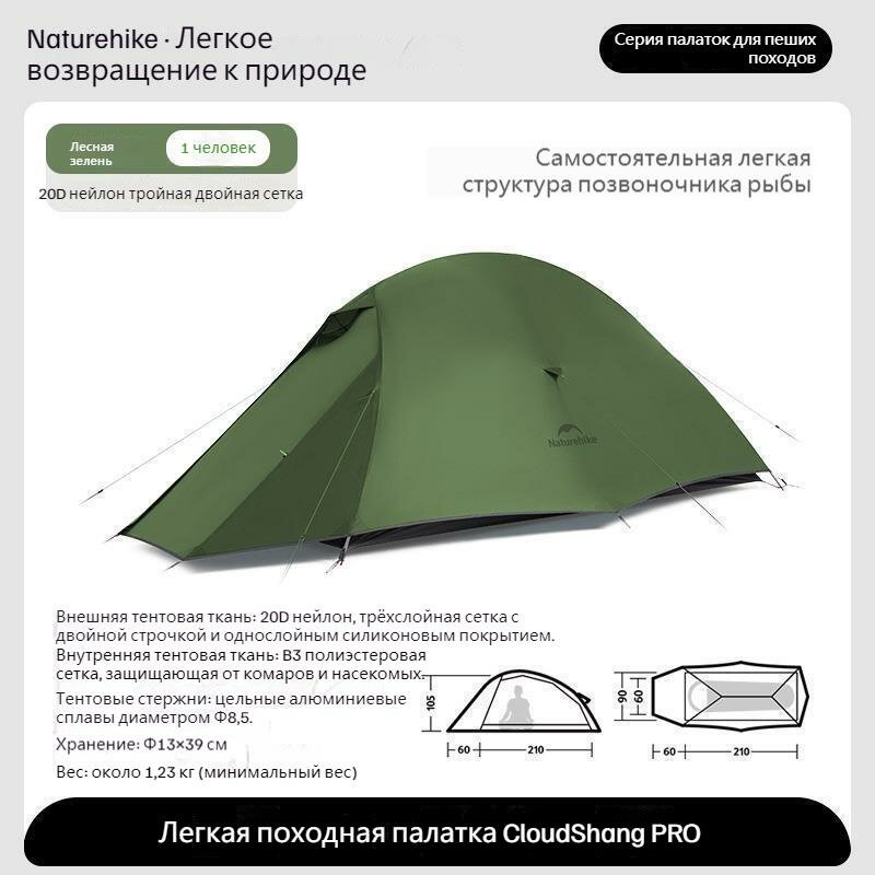 Naturehike Походная палатка 20Dнейлоновый Обтекаемый CNK2350WS020