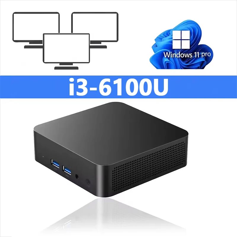 Мини-компьютер Intel Core i9 10980HK i3 6100U Мини-ПК Windows 11 Игровой компьютер ОЗУ 16ГБ SSD 1ТБ Wifi6 BT5.2 Портативный ПК Настольный