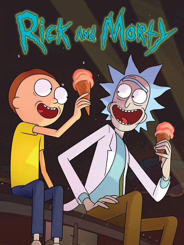 Постер Мультсериал Рик и Морти - мороженое (Rick and Morty) (40х50 см)