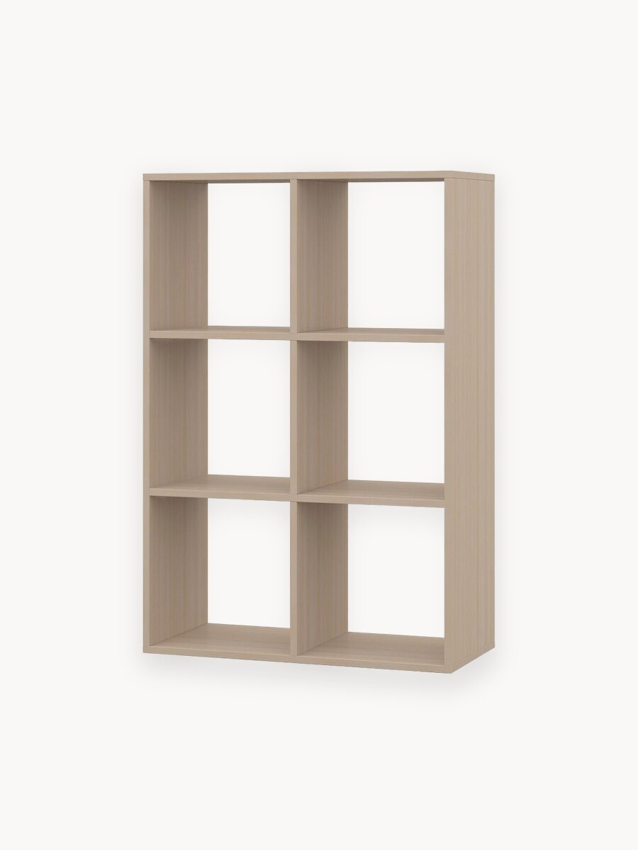 Стеллаж "Колизей мебель" СТ-12 дуб молочный (ШхГхВ) (708х330х1054)мм, 6 ниш